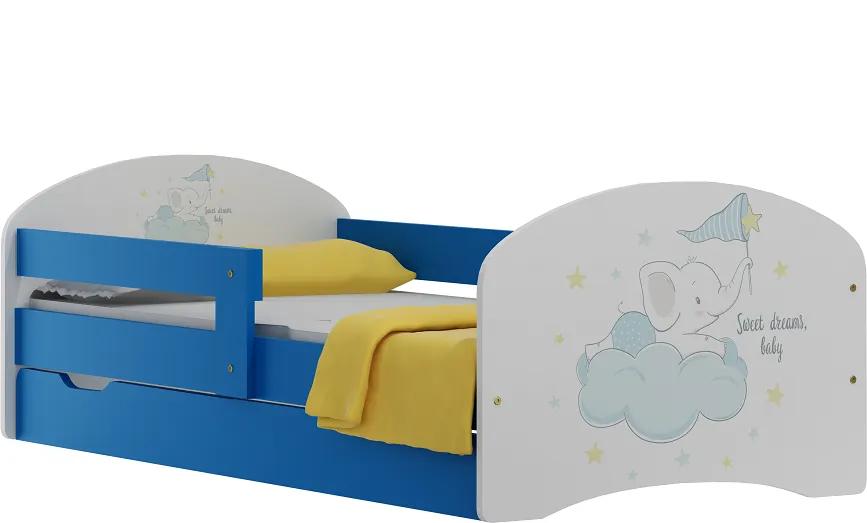 Dětská postel s motivem SWEET BABY  se zábranou Rozměr: 180x90, Matrace: bez matrace, Barevná kombinace: BÍLÁ/DUB SONOMA