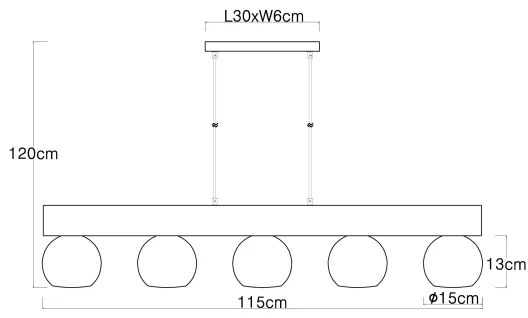 Globo 15656-5H - Lustr na lanku MOITAS 5xE27/40W/230V