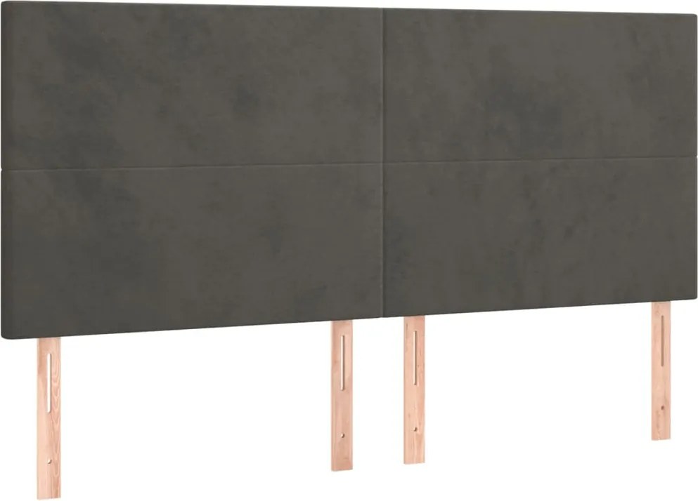 Box spring postel s matrací tmavě šedá 200x200 cm samet 3137744