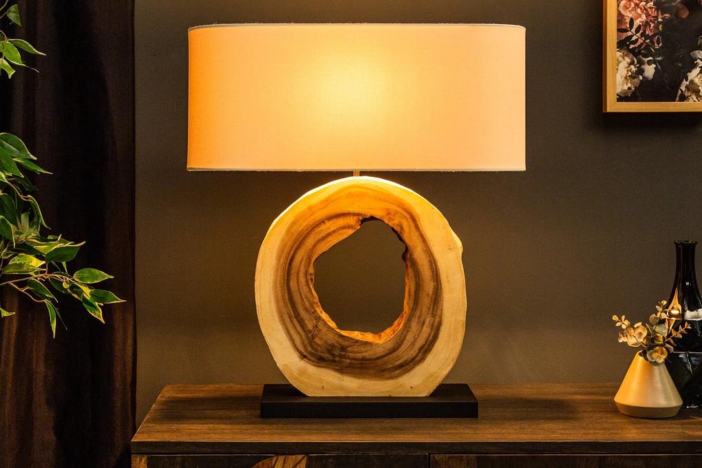 Invicta Interior Designová dřevěná stolní lampa - Indus