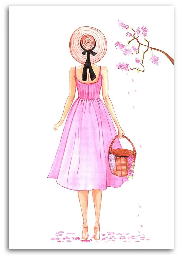 Gario Obraz na plátně Procházka v růžových šatech - Gisele Oliveira Fraga Baretta Rozměry: 40 x 60 cm