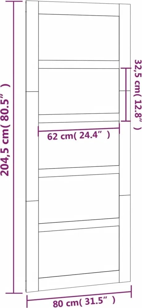 vidaXL Posuvné dveře 80 x 1,8 x 204,5 cm masivní borové dřevo [824614] Barva: Přírodní