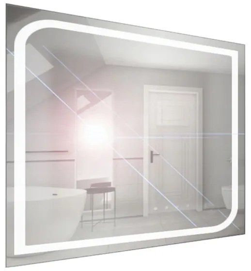 Comodo Zrcadlo závěsné s pískovaným motivem a LED osvětlením Nikoletta LED 6 Typ: bez vypínače, Rozměry (cm): 80x65 - (Nikoletta LED 6/80)