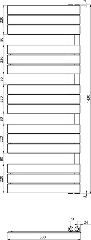 Aqualine Aqualine, MYTHOS topné těleso 500x1430 mm, bílá, LLM514W