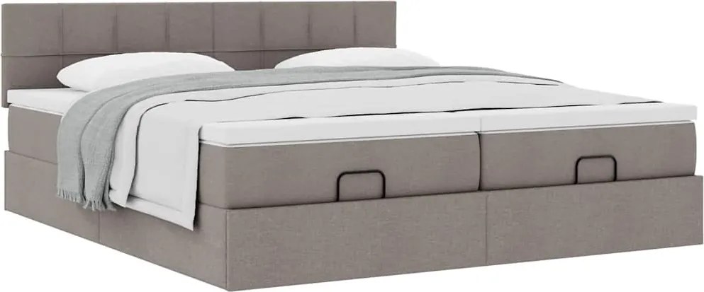 Osmanský rám postele s matrací taupe 160x200cm textil 3311991