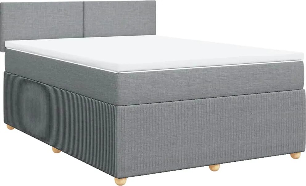 Box spring postel s matrací světle šedá 140 x 200 cm textil 3287472