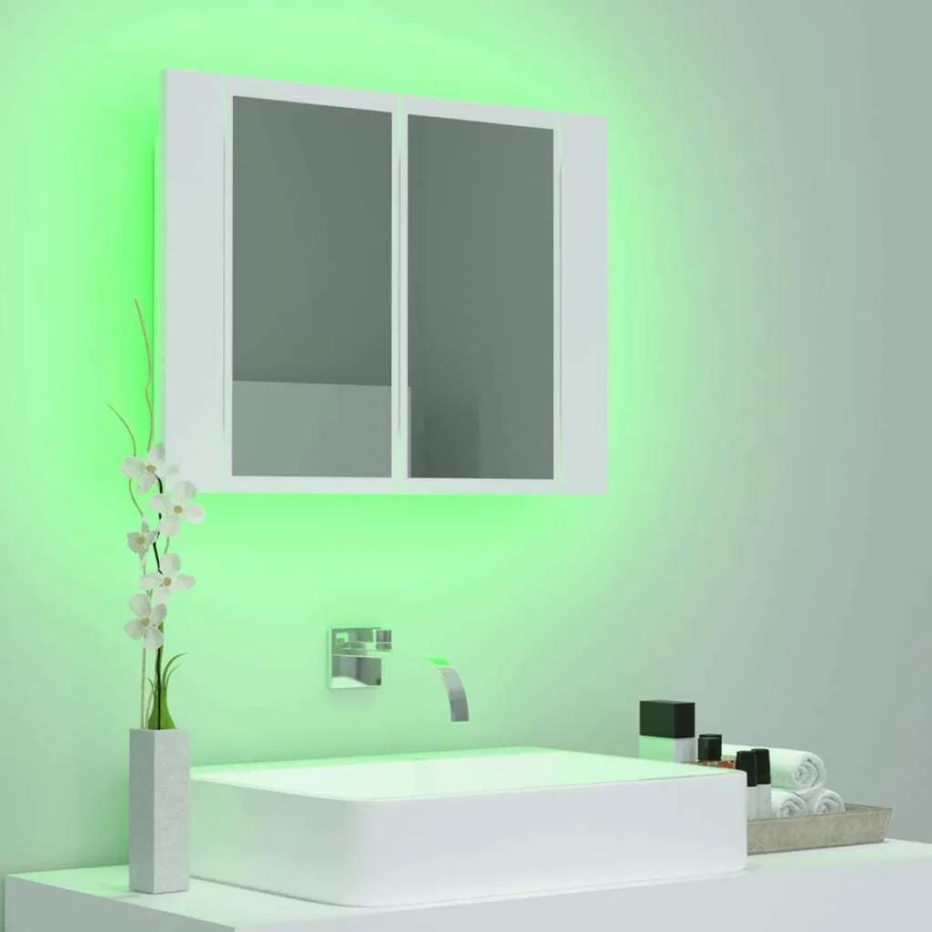 vidaXL LED koupelnová skříňka se zrcadlem 60 x 12 x 45 cm akryl [804956] Barva: bílá s vysokým leskem