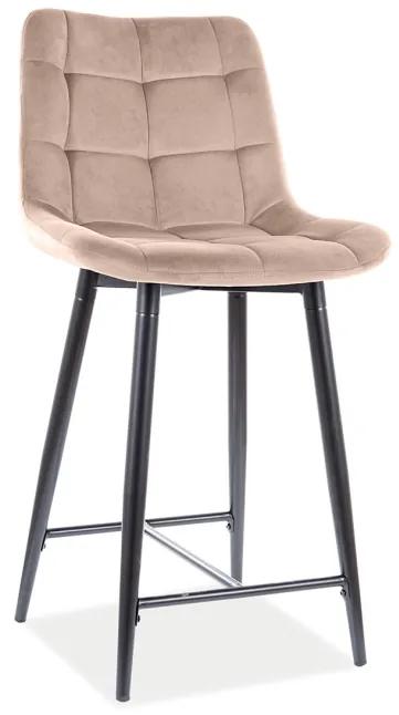 MAXIVA Barová židle - CHIC H-2 Velvet, čalounená, různé barvy na výběr Čalounění: béžová (Bluvel 28)