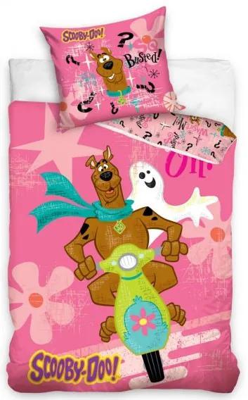 Dětské povlečení do velké postele 140x200 - Scooby Doo růžová Lobles