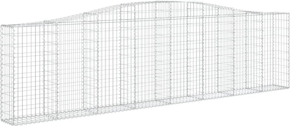 Klenuté gabionové koše 4 ks 400x30x100/120cm pozinkované železo 3145828