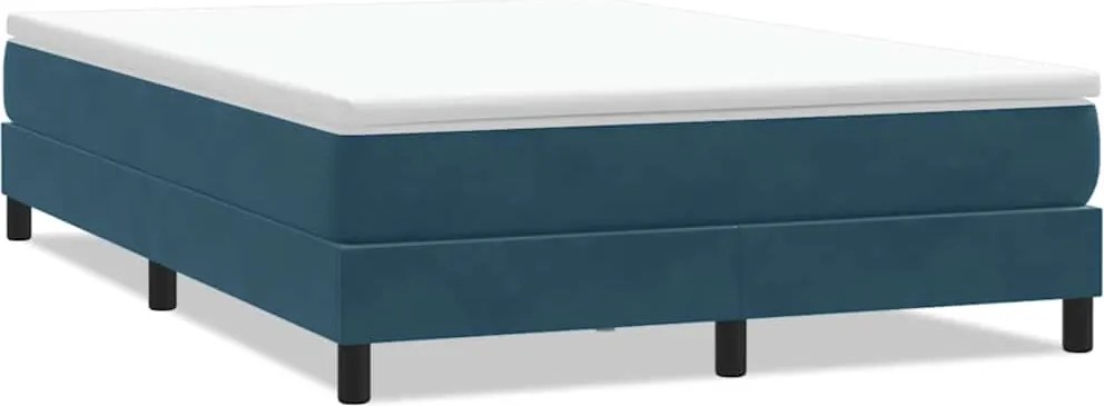 Postel Box Spring bez matrace tmavě modrá 140x210 cm samet 3315829