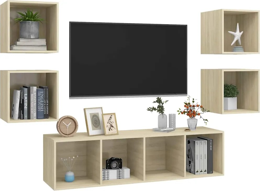 5dílný set TV skříněk dub sonoma kompozitní dřevo 3079622