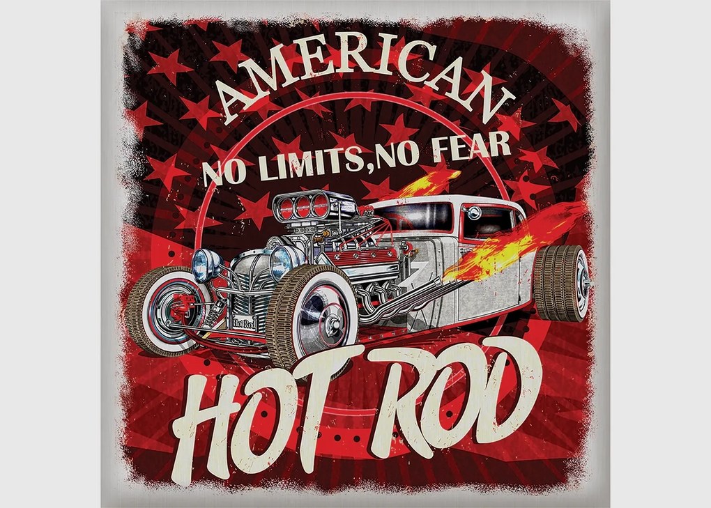 Samolepka na zeď American Hot Rod | 30 x 30 cm | DSS3852