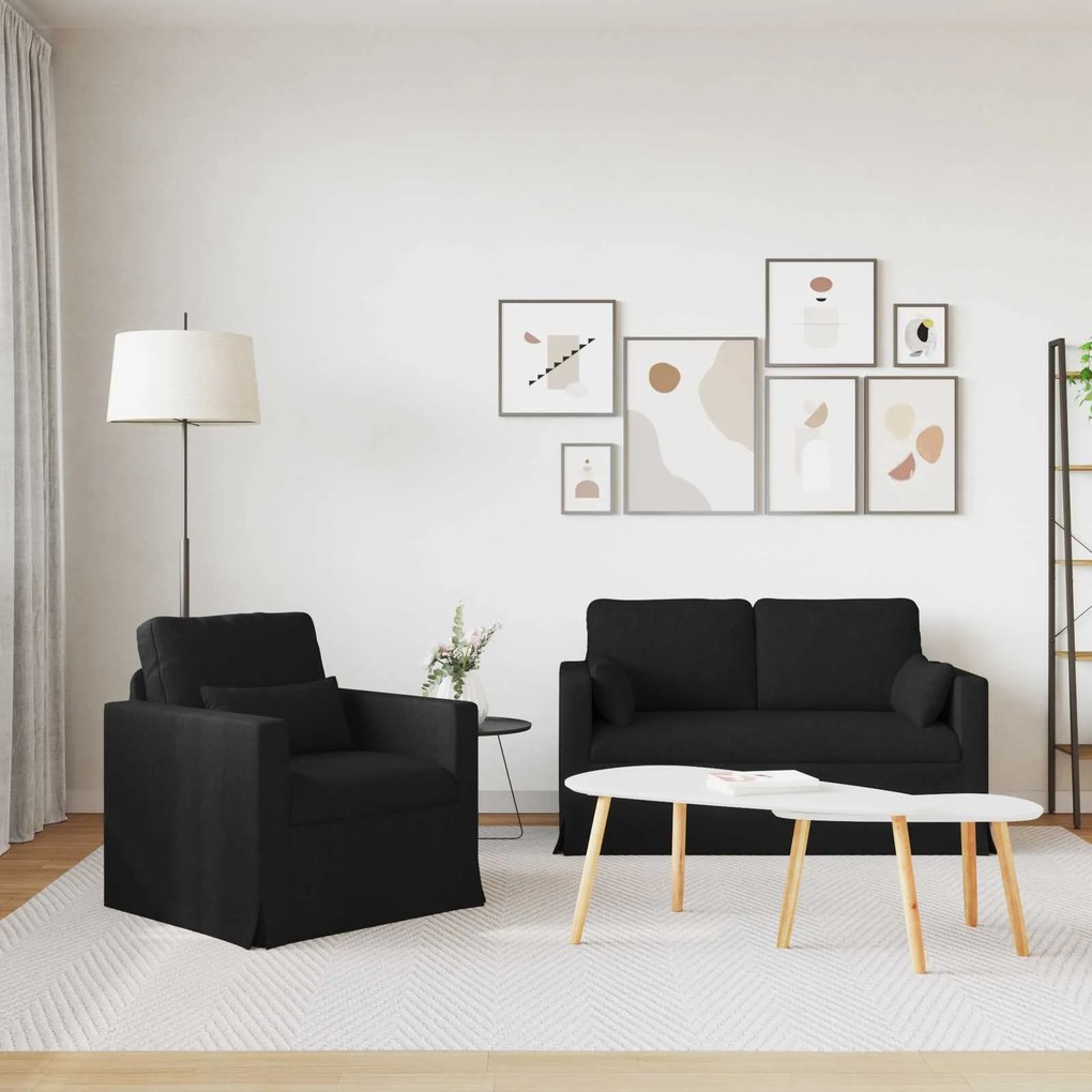 Set pohovek 2 ks Černá textil 3407495