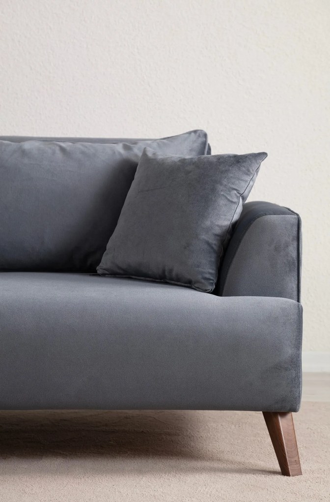 Atelier del Sofa 3-místná pohovka Buhara 3 Seater - Dark Grey, Tmavá Šedá