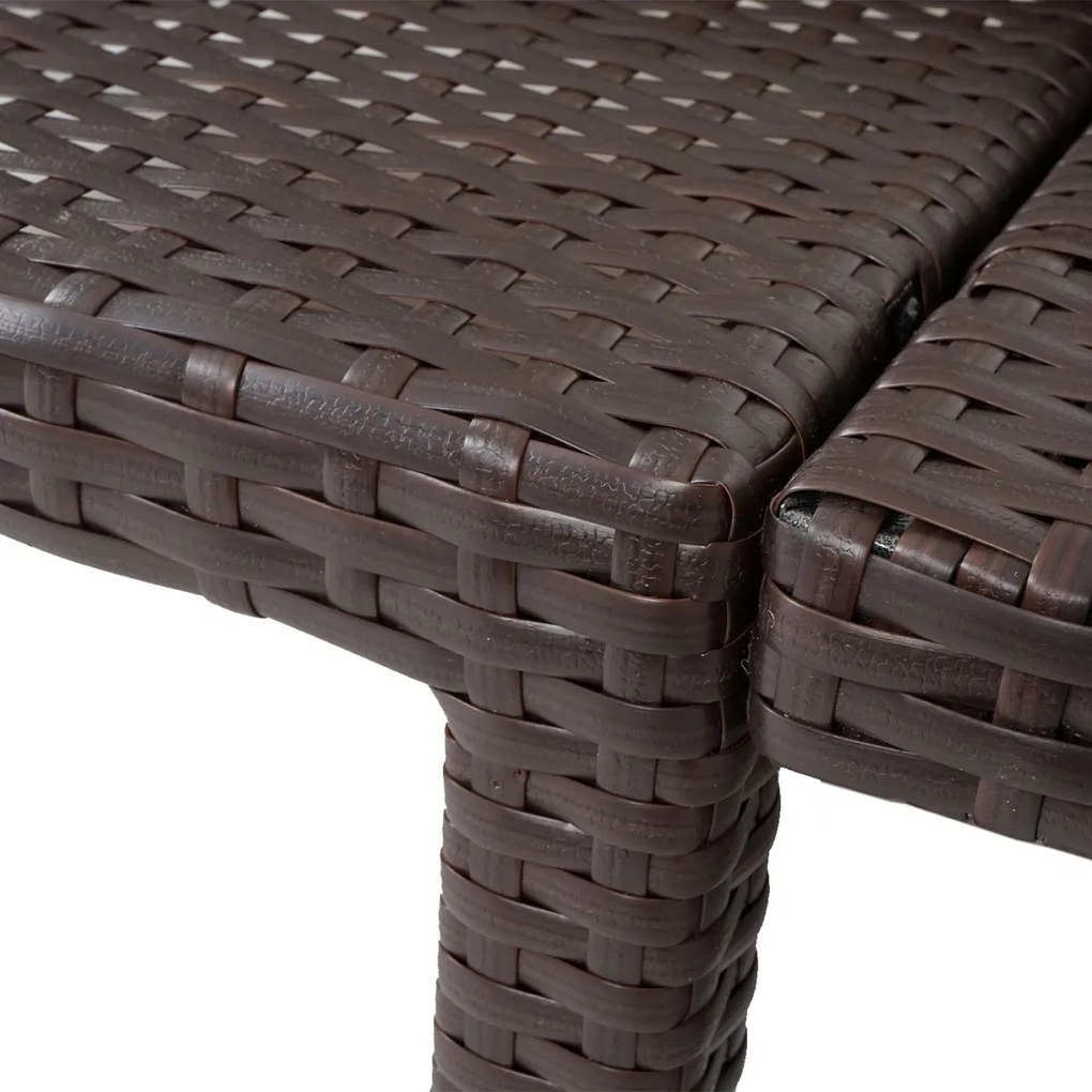Zahradní lehátko HWC-A51 - krémové polštáře premium 10cm - hnědá