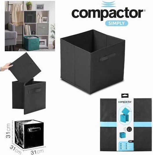 Černý látkový úložný box 31x31x31 cm – Compactor