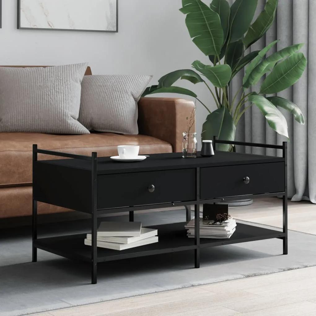 vidaXL Konferenční stolek 99 x 50 x 50 cm kompozitní dřevo [833961] Barva: Černá