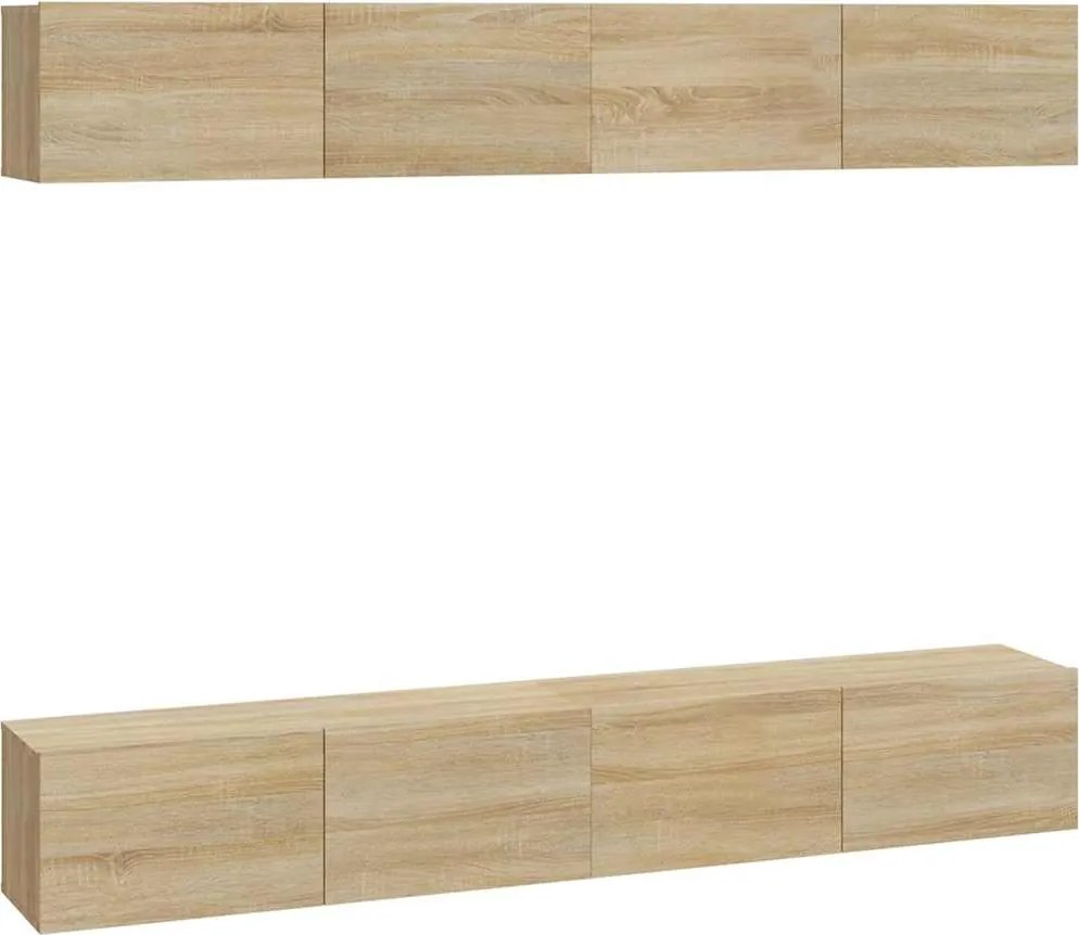 Nástěnné TV skříňky 4 ks dub sonoma 100 x 30 x 30 cm 3114192