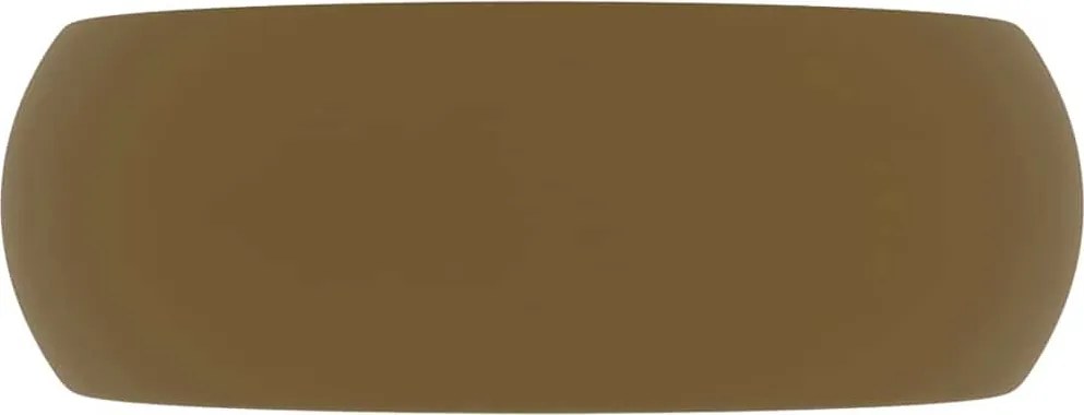 Luxusní umyvadlo kulaté matné krémové 40 x 15 cm keramické 147007