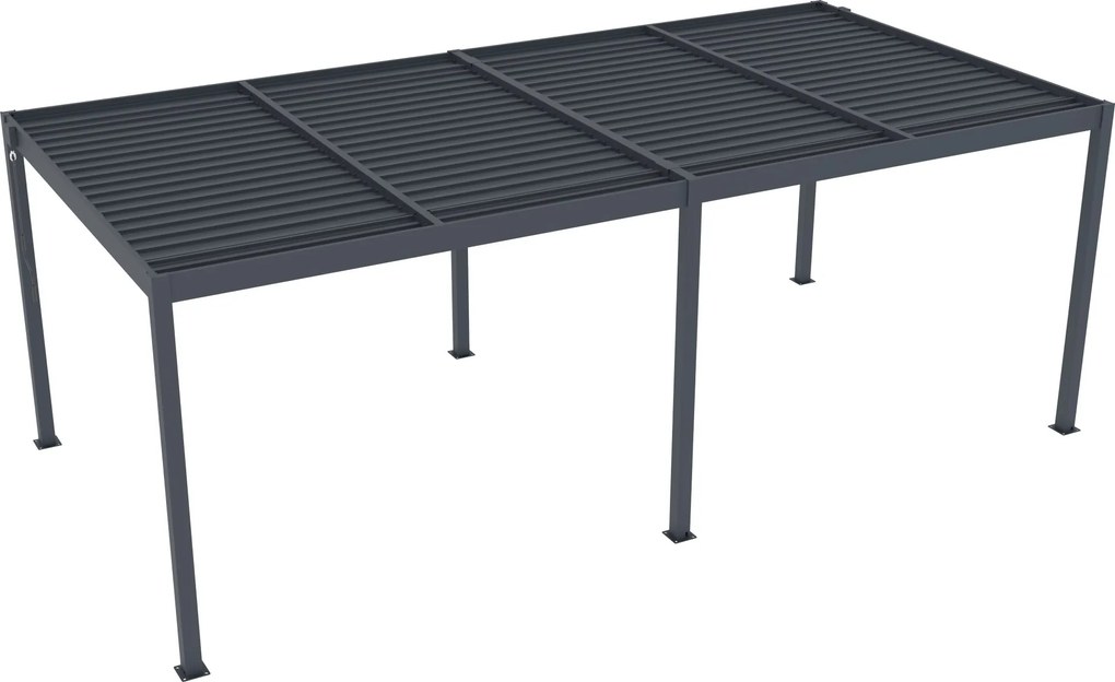 Hliníková bioklimatická pergola s lamelami BestBerg BBP-18G / 6 x 3 m / šedá