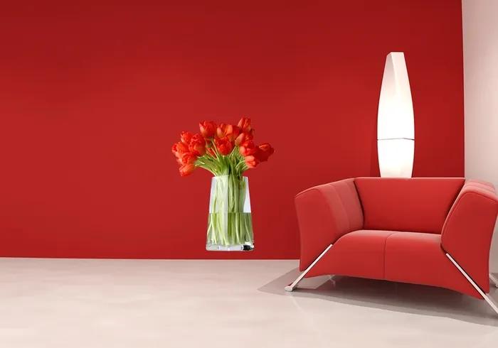 Xdecor Váza s tulipány (60 x 46 cm) - Barevná samolepka na zeď | BIANO