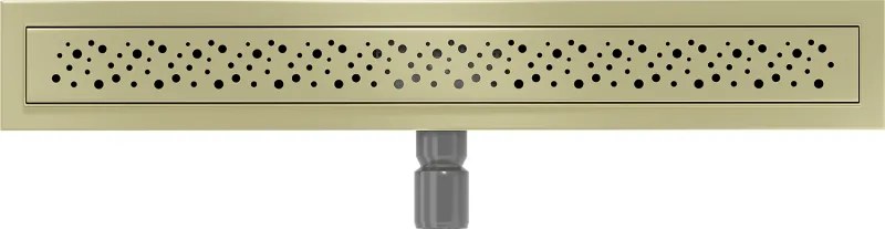 Mexen Flat, lineární podlahový žlab 50 cm, M12, zlatá matná, 1A21050-15