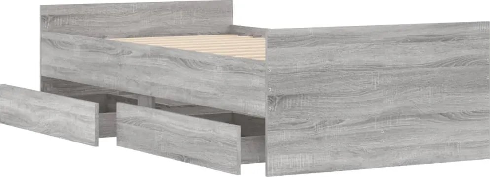 Rám postele se zásuvkami šedý sonoma 90 x 190 cm 3207383