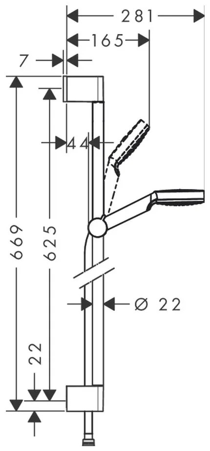 Hansgrohe Crometta, sprchová sada 1jet Green 6 l/min se sprchovou tyčí 65 cm, bílá/chromová, HAN-26554400