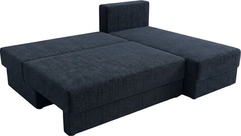 Rozkládací oboustranná sedací souprava do L TAVERO SLIM 201x140 cm, tmavě modrá