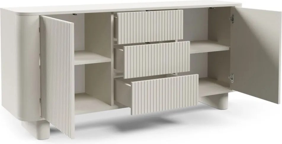 Kašmírová komoda Trenza 2D3S s drážkovanými čely