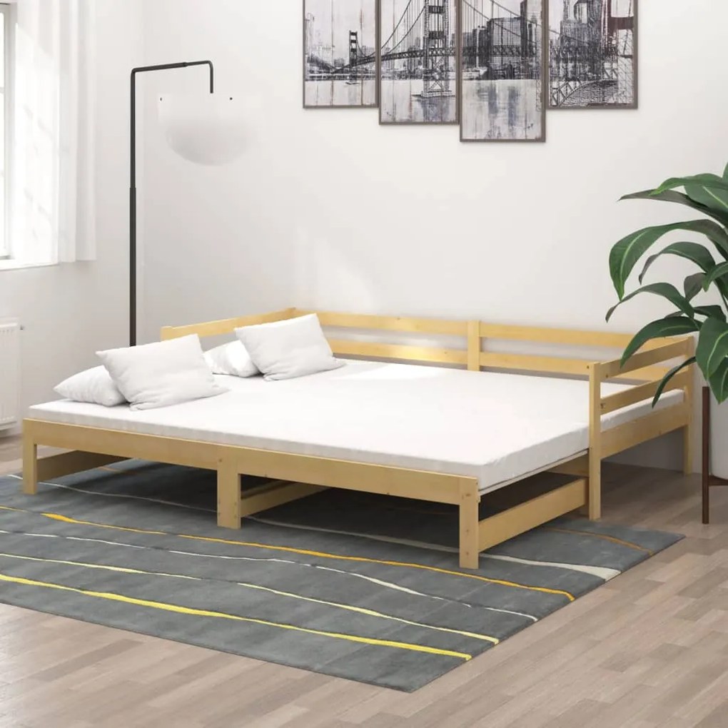 Výsuvná válenda 2× (90 x 200 cm) masivní borové dřevo 3083654