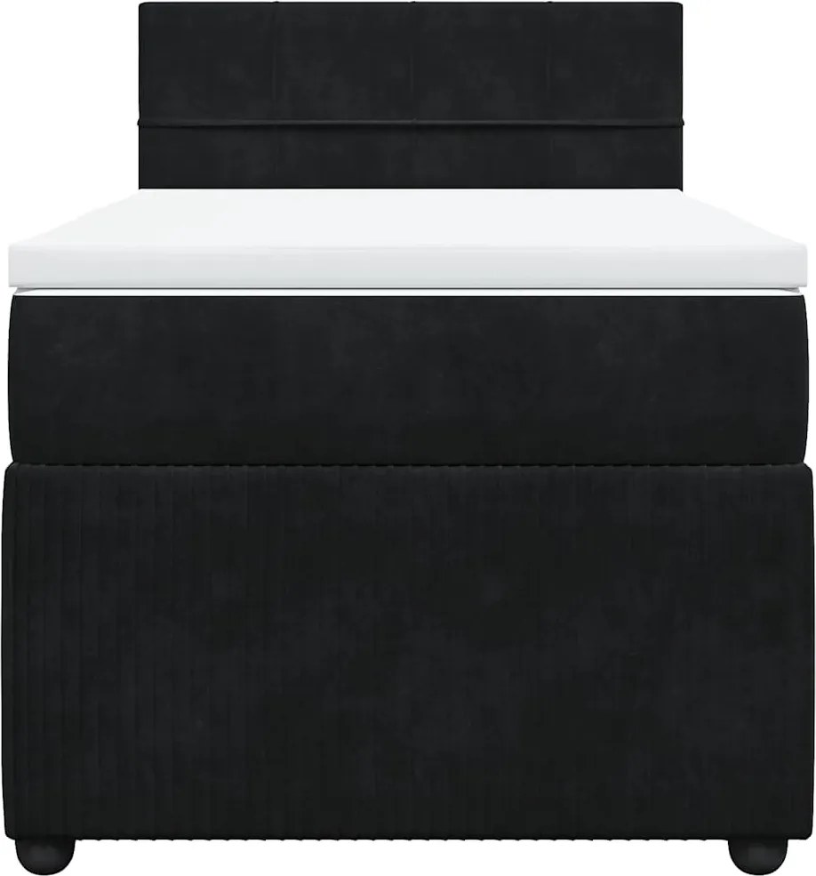 Box spring postel s matrací černá 90x190 cm samet 3289928