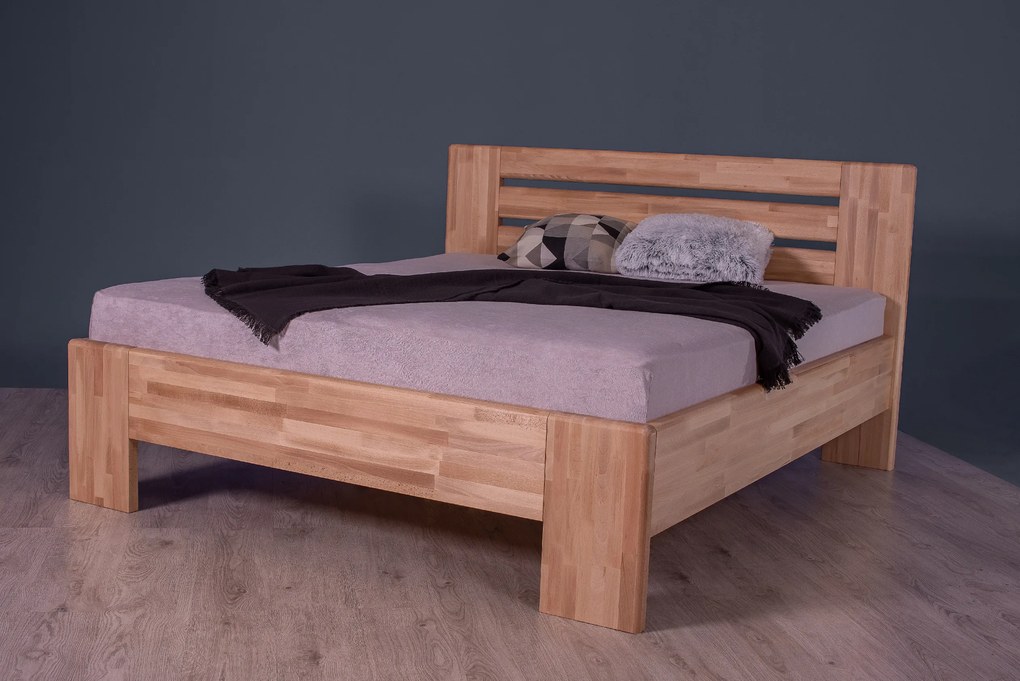 Masivní postel LONDON - Solwo Design Dřevo a odstín oleje: BUK Cink - Olej odstín BO102, Rozměr spací plochy: 160x200