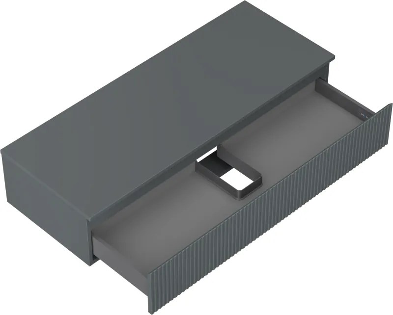 Mexen Rivel, koupelnová skříňka 120 cm s horní částí, 1 zásuvka, drážkovaná, grafit matná - 91A20-12023-1-BFC66