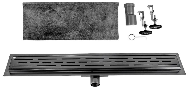 BPS-koupelny Sprchový odtokový žlab DL01 CLASSIC G2 HYD-2688 90 cm, černá