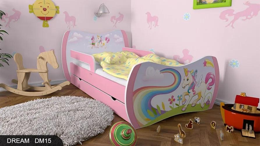 Dětská postel Dream vzor 15 160x80 cm růžová