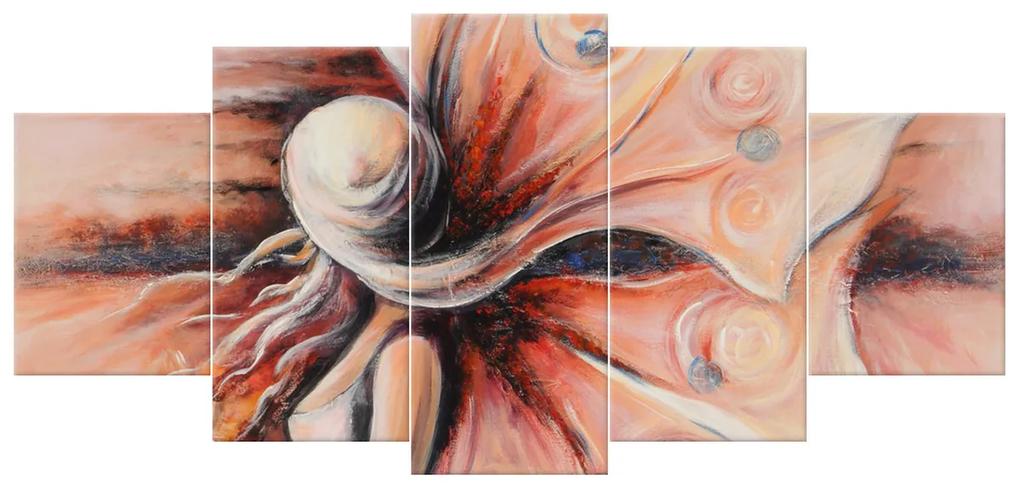 Gario Ručně malovaný obraz Tajemná neznámá - 5 dílný Rozměry: 100 x 70 cm