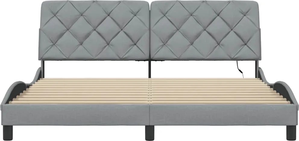 Rám postele s LED bez matrace Světle šedá 180x200 cm Látka 3310685