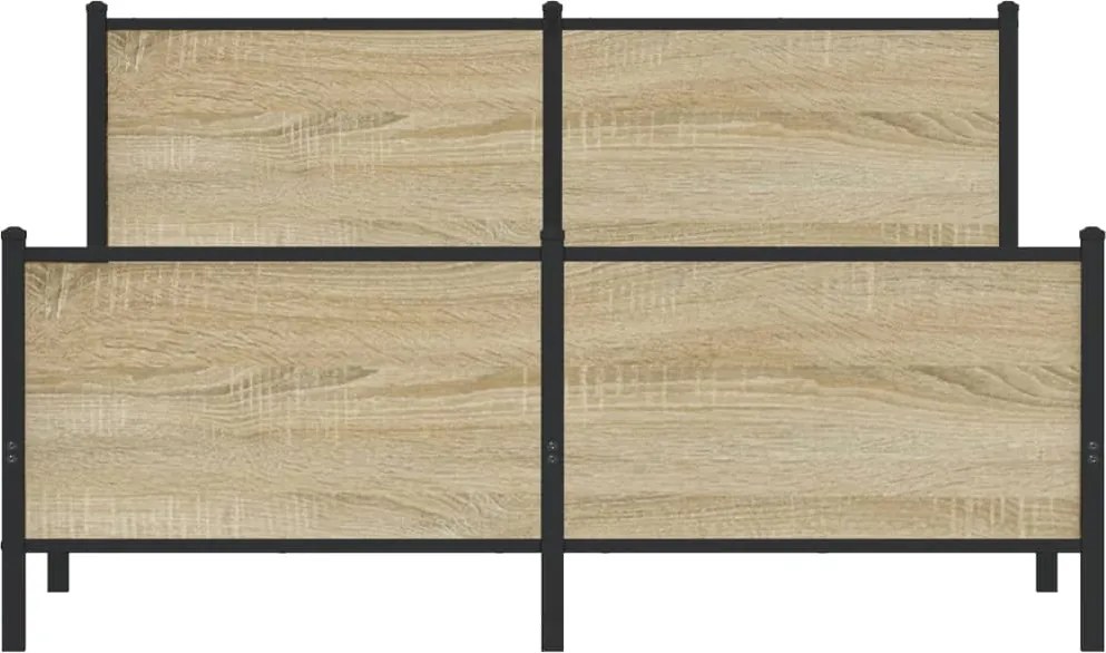 Kovový rám postele bez matrace dub sonoma 140 x 200 cm 3301361