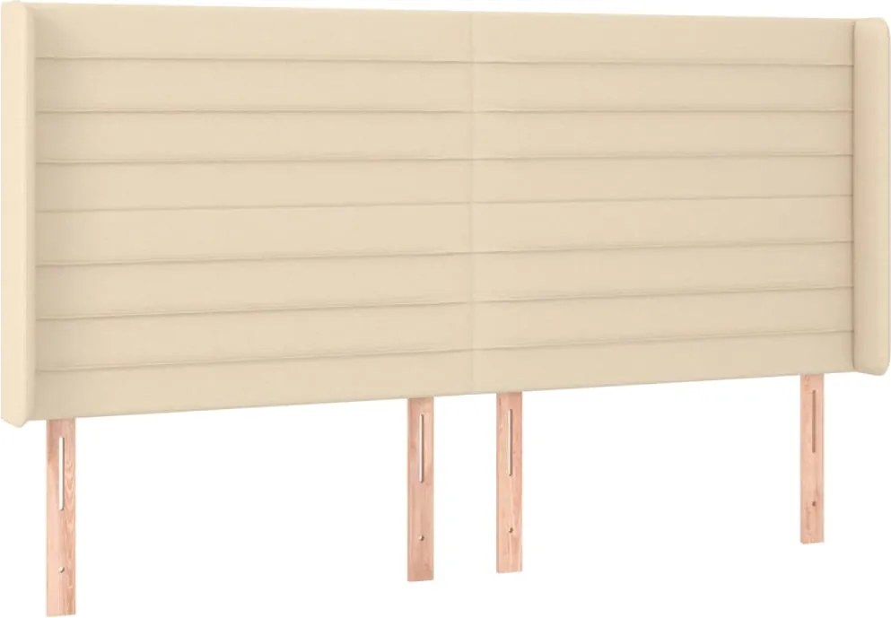 Box spring postel s matrací a LED krémová 200x200 cm textil 3138426