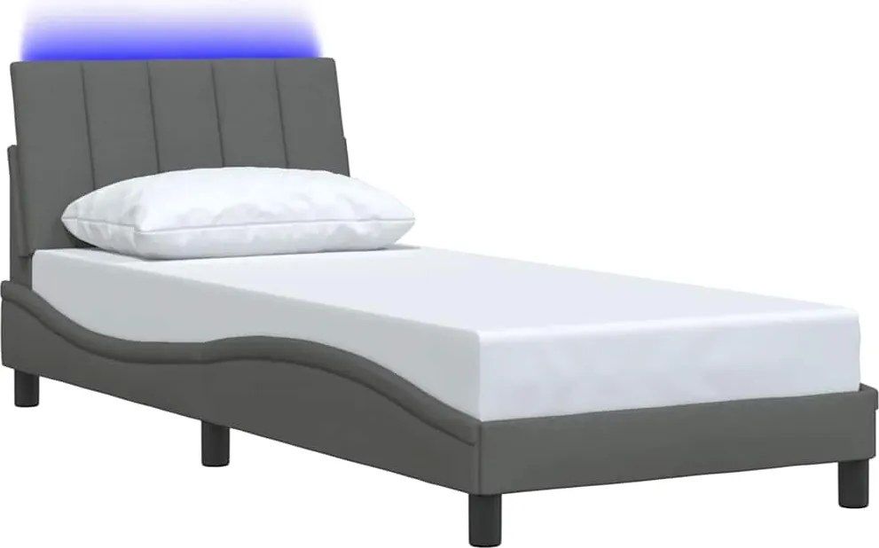 Rám postele bez matrace Hanko tmavě šedá 90 x 190 cm textil 3310427