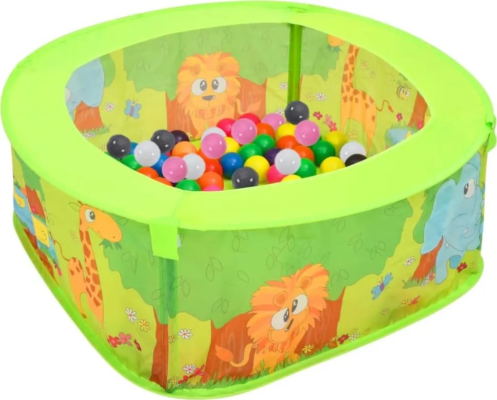 vidaXL Suchý bazén s 300 míčky pro děti 75 x 75 x 32 cm [3107719] Barva: Vícebarevný