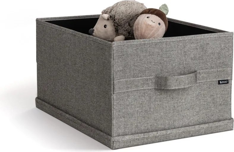 Šedý látkový úložný box s víkem 36x46x25 cm Soft Storage Large – Bigso