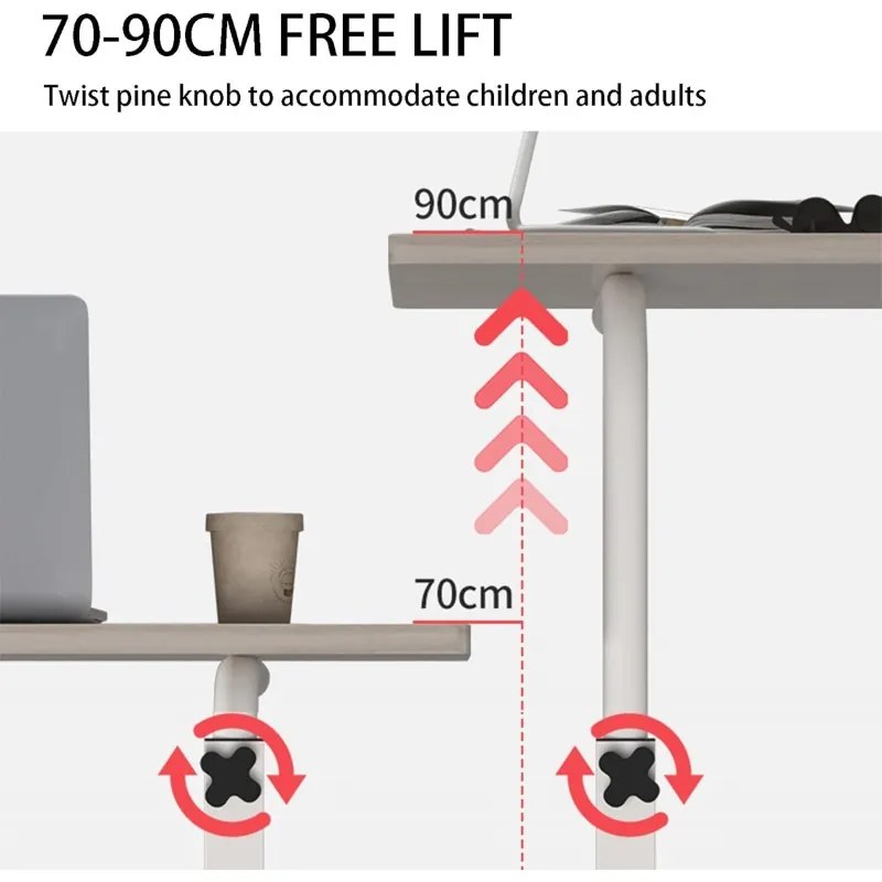 Mobilní stolek pro notebook, tablet nebo knihu 80 x 40 cm Bílá