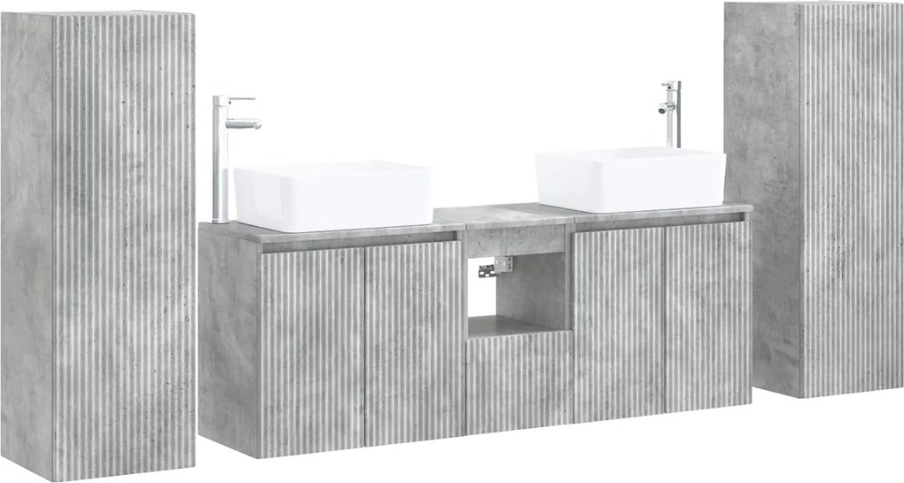 Sada koupelnového nábytku 5 ks Betonově šedá 33 x 34,5 x 100 cm 3405996