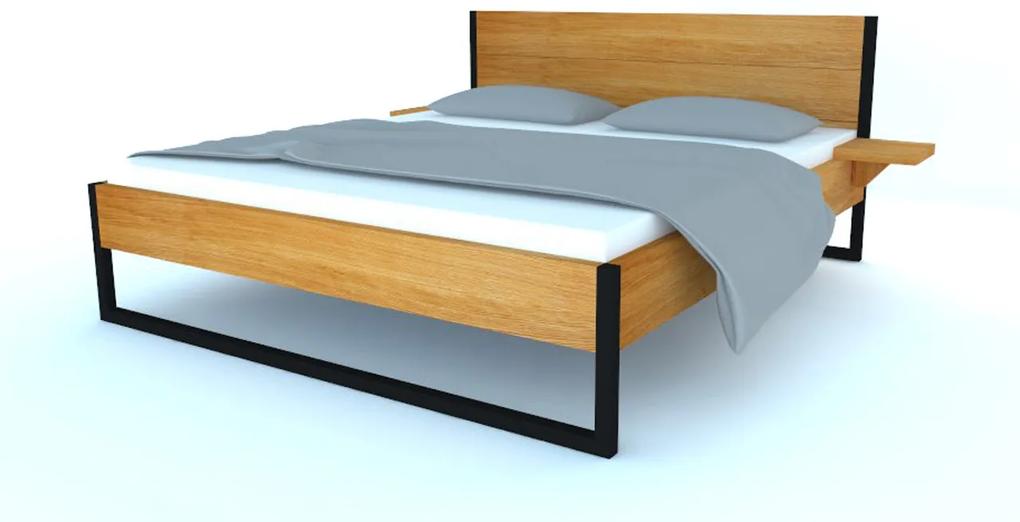 Postel Postelia STELLA Dub 160x200 - dřevěná postel z masivu o šíři 4 cm