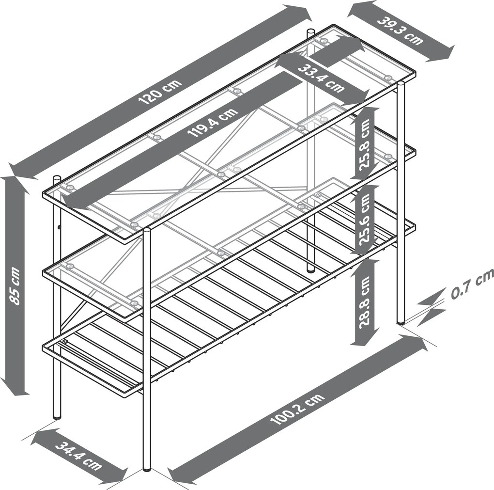 Tchibo - Konzolový stolek - barva: černá