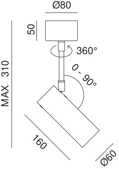 Il Fanale Designové stropní svítidlo GIRASOLI ø 60 mm - nastavitelné Barva: Antické železo