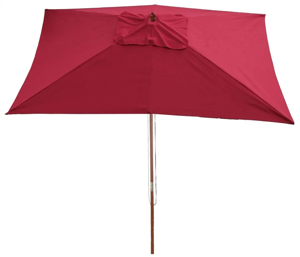Slunečník Florida 2x3m - polyester/dřevo - bordeaux